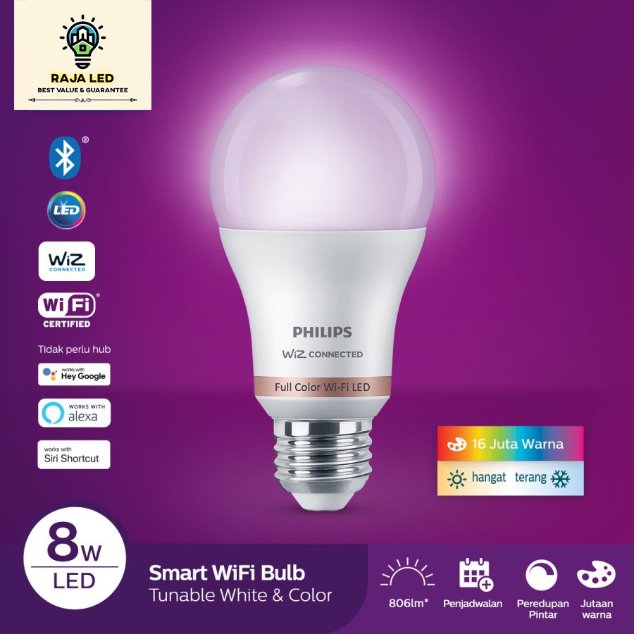 Jual Philips Lampu Smart WiFi LED 8W / 13W With Bluetooth - RGB Color and TW (Warna) - Tune ...