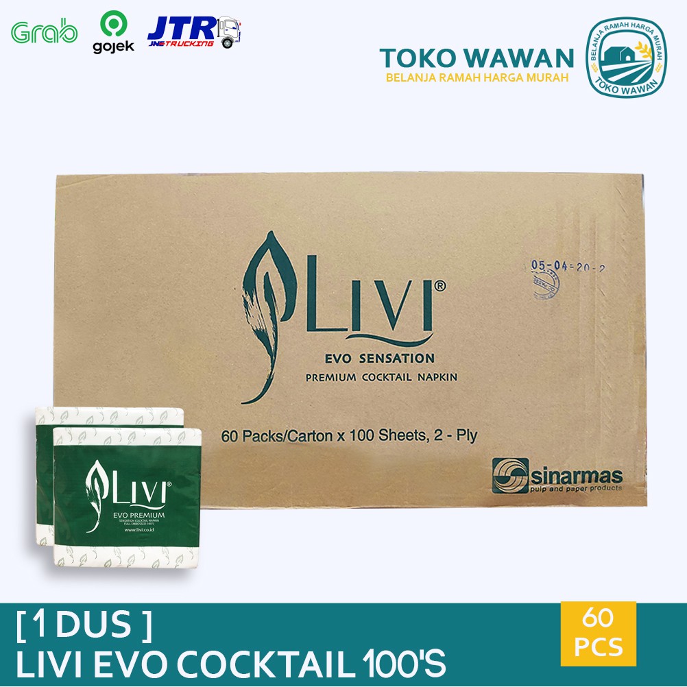 Jual Tissue LIVI EVO Napkin Cocktail Sensation / 1 DUS / KARTON isi 60 ...