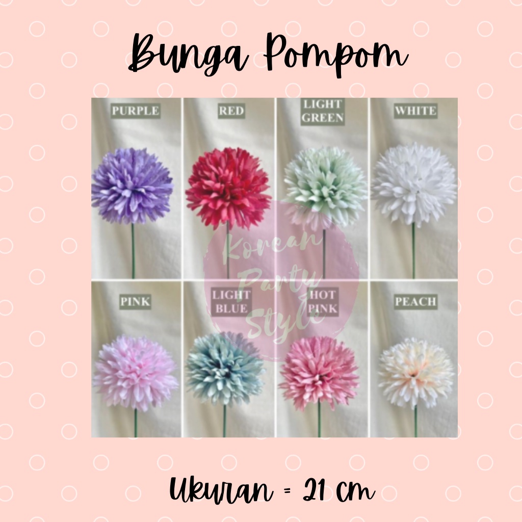 Jual KOREAN ARTIFICIAL FLOWER POMPOM POM POM BUNGA PALSU DANDELION ...