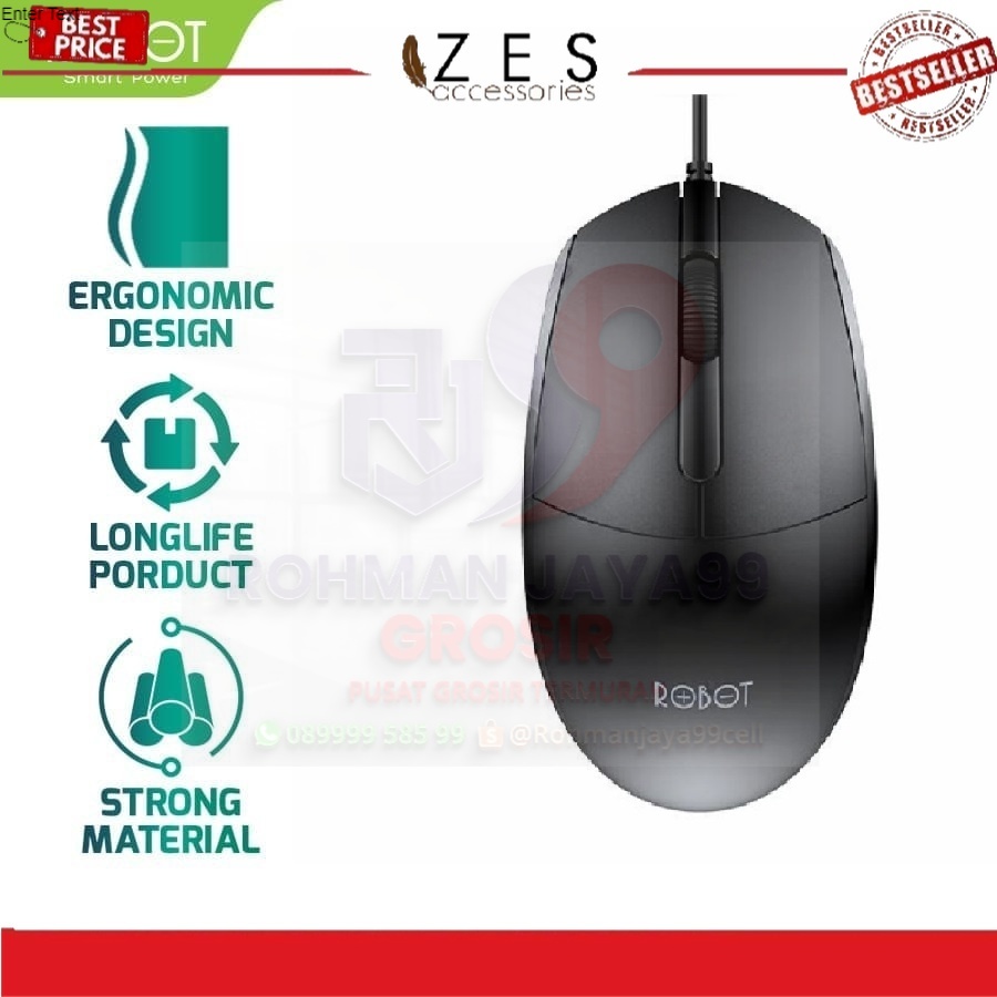 Jual M120 - Mouse M120 Office Wired Mouse Black ROBOT 100% ORIGINAL ...