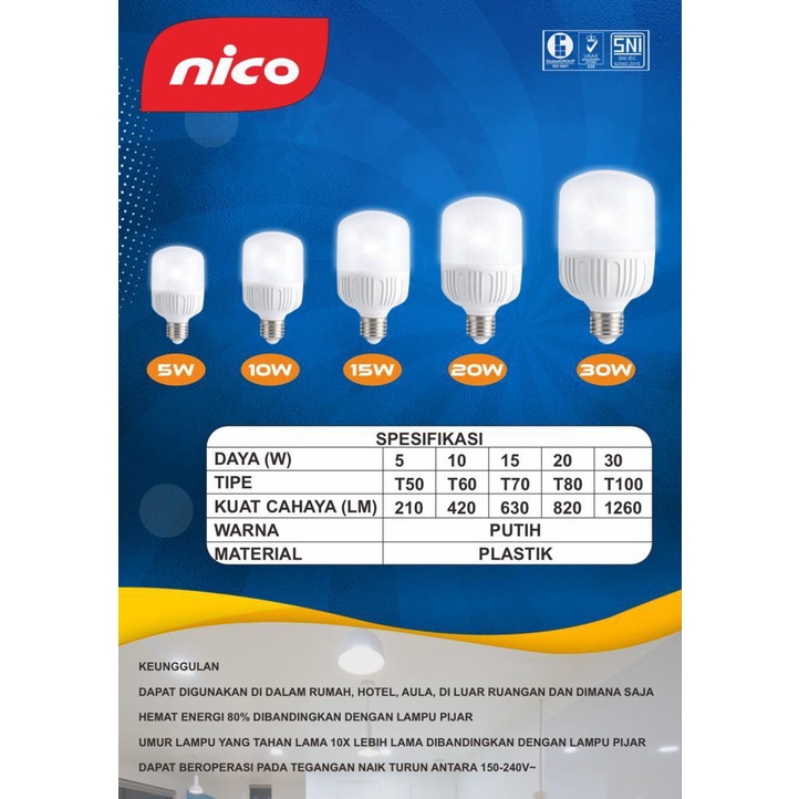 Jual Lampu LED NICO Hemat Energi | Shopee Indonesia