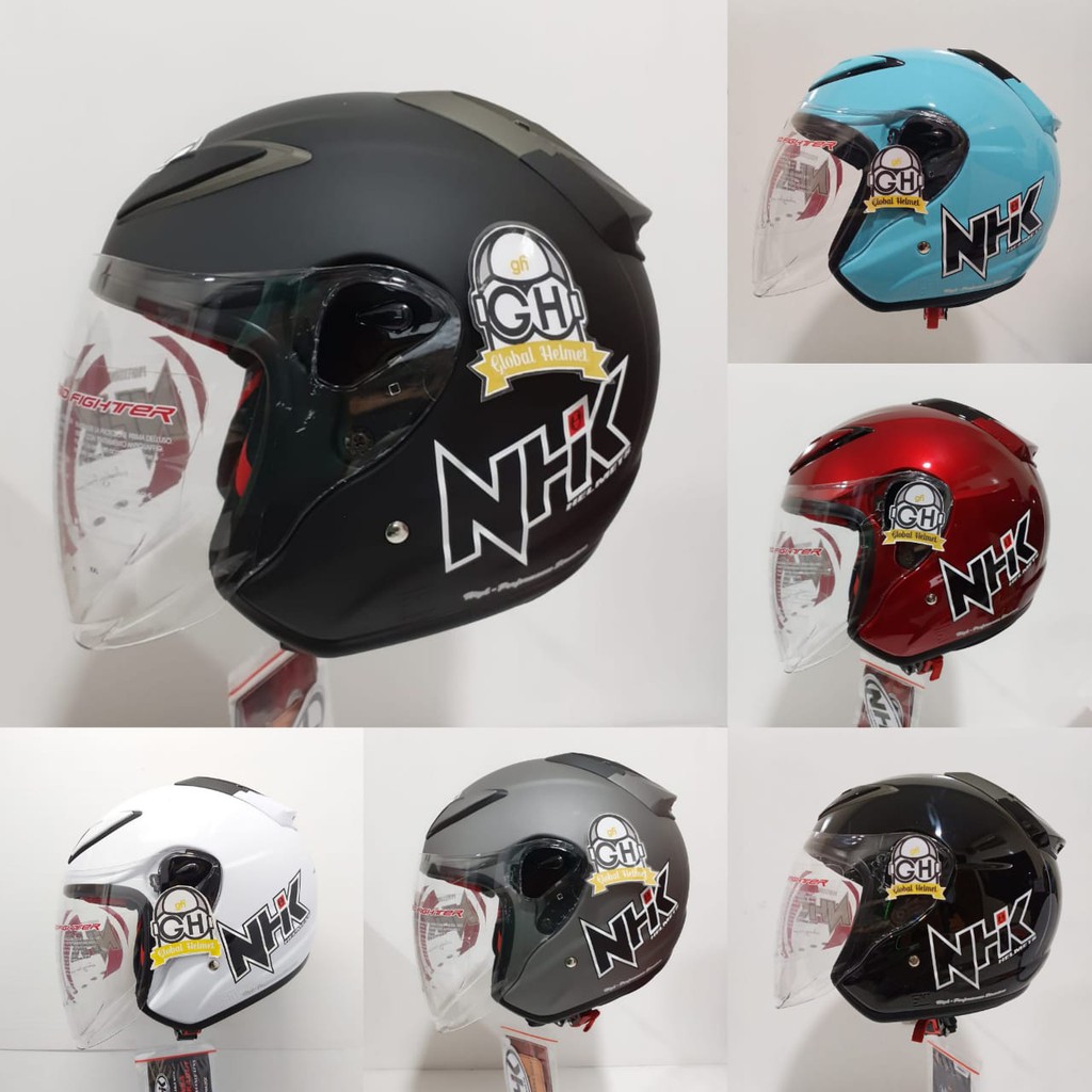 Jual HELM NHK HALF FACE NHK R6 NHK R 6 SOLID BLACK DOFF NHK R6 POLOS ...