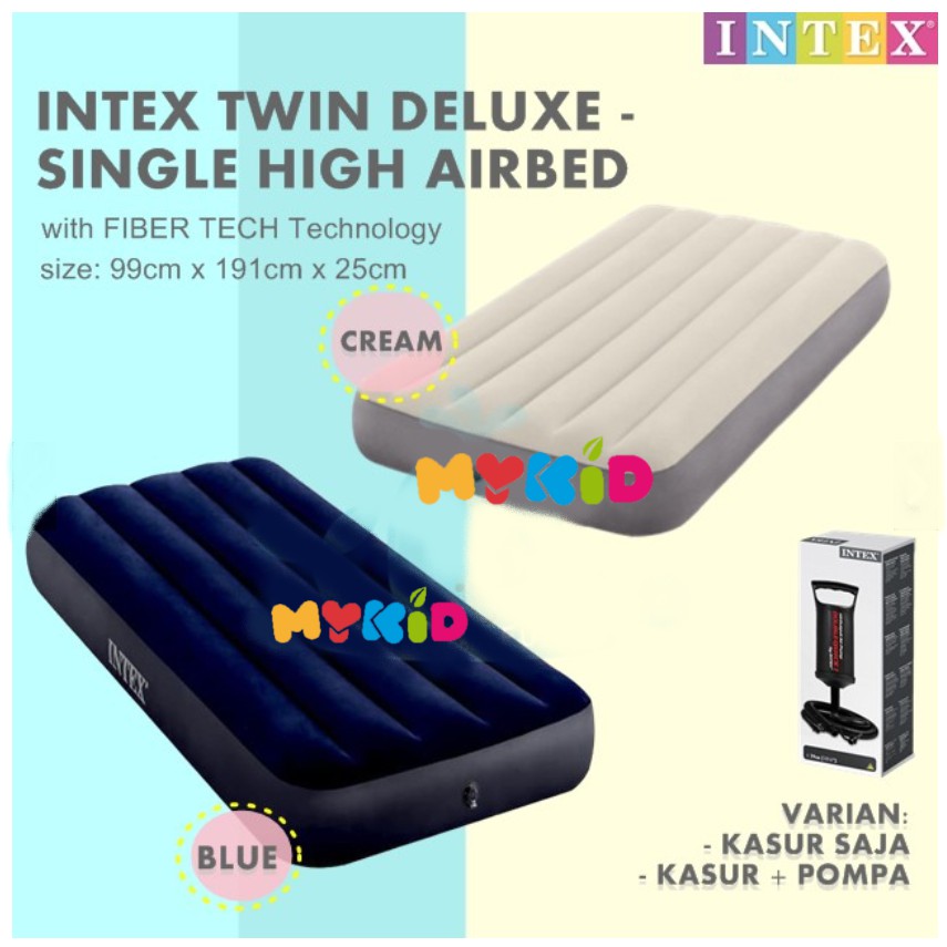 Jual PAKET KASUR ANGIN SINGLE INTEX 64707 / 64757 TWIN DELUXE SINGLE ...
