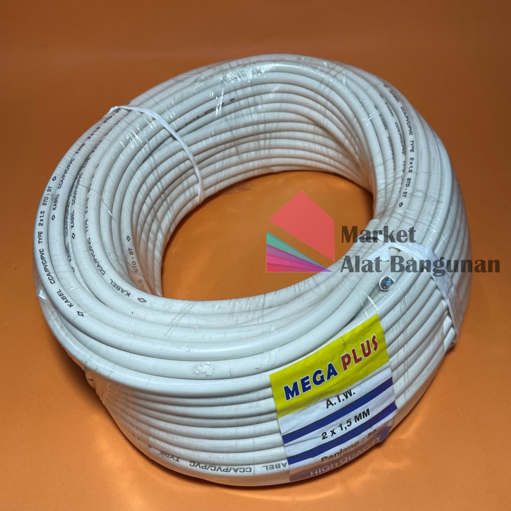Jual (PER 1 METER) Kabel 2 x 1,5 MM MEGA PLUS / Kabel Listrik Eceran 2 ...