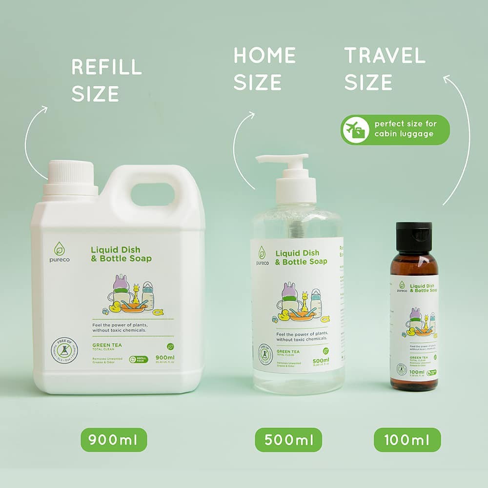 Jual pureco liquid dish and bottle soap 500ml 900ml pureco sabun cuci ...