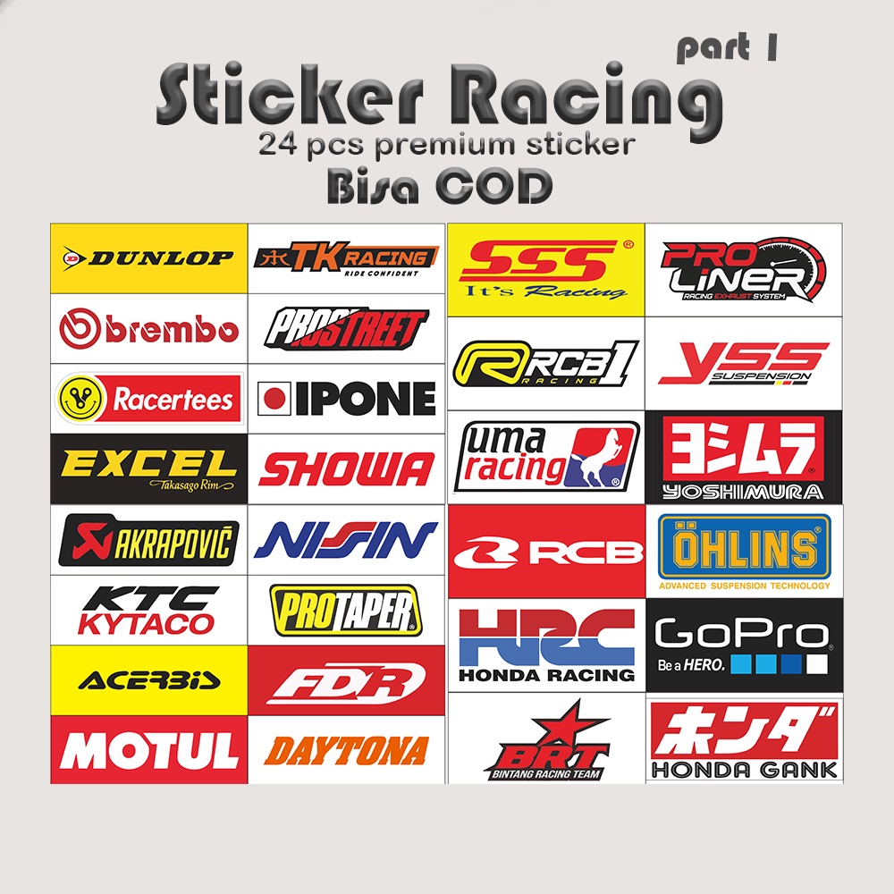 Jual Sticker Stiker Pack Sponsor Racing Motor Balap Herex RCB Racing ...