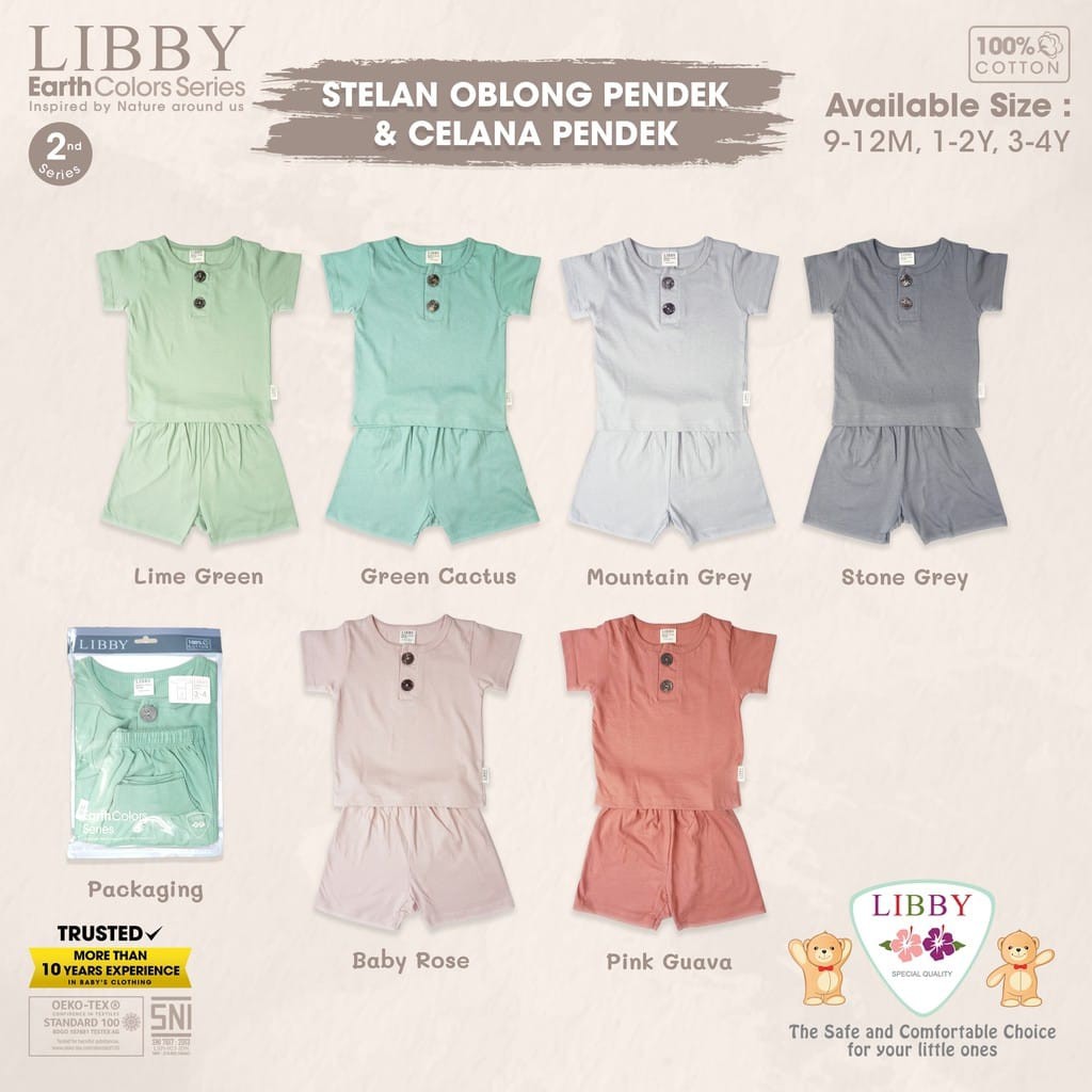 Jual Libby Setelan Baju Anak Pendek Celana Pendek Earth Series 3-4 ...