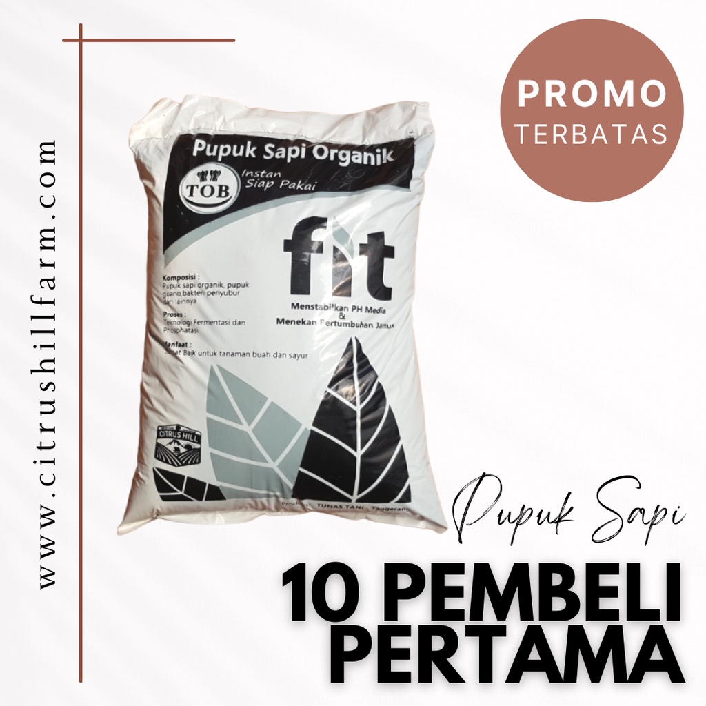 Jual PROMO PUPUK KANDANG SAPI TOB 13Kg - PUPUK - PUPUK ORGANIK - PUPUK ...