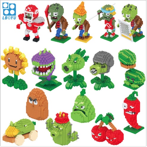 Jual Mini Nano Block Plant VS Zombie Mainan Puzzle Susun Mini Lboyu ...