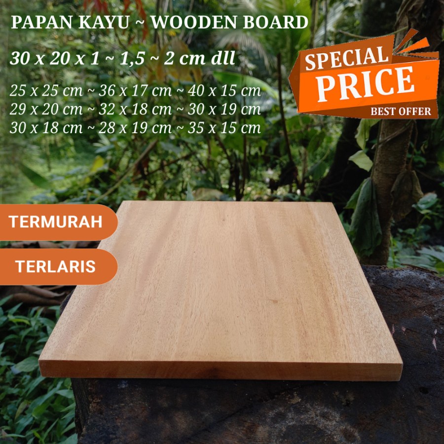 Jual SangKayu Papan Kayu 20x30x1,5 cm Wooden Scrap Board Nampan Talenan ...