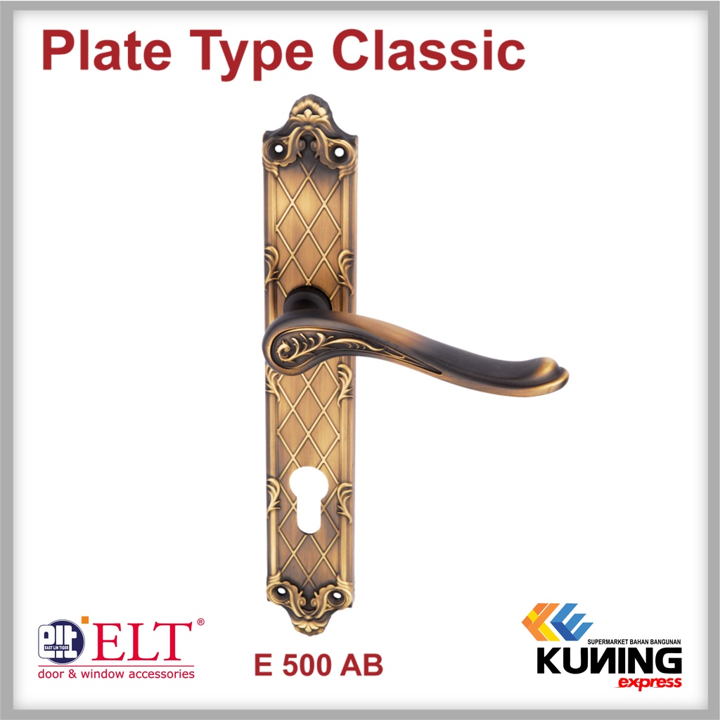 Jual Handle Pintu ELT E 500 AB Classic Antique Brass/Pegangan Pintu ...