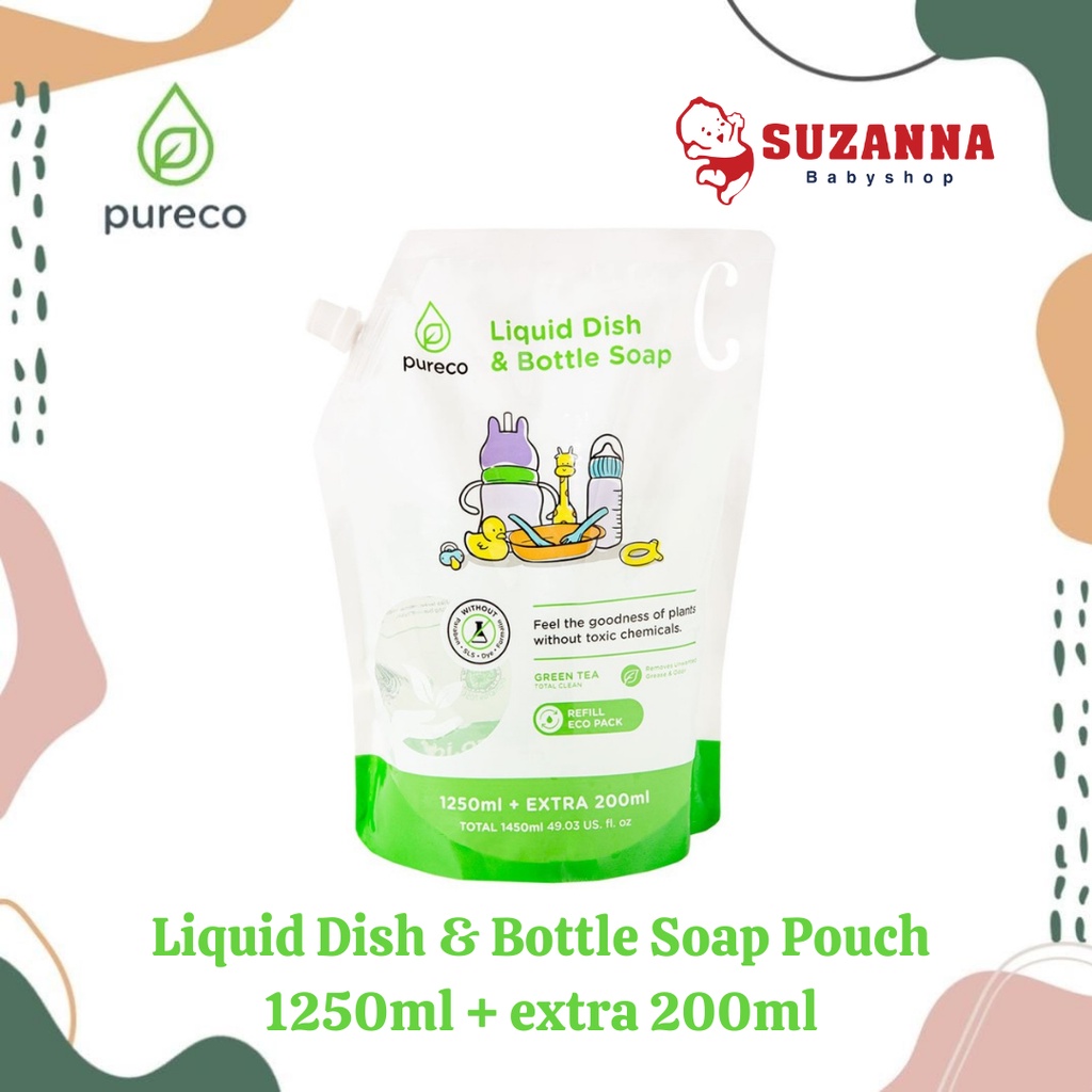 Jual Pureco Liquid Dish & Bottle Soap Pouch 1450ml - Sabun Pencuci Botol | Shopee Indonesia