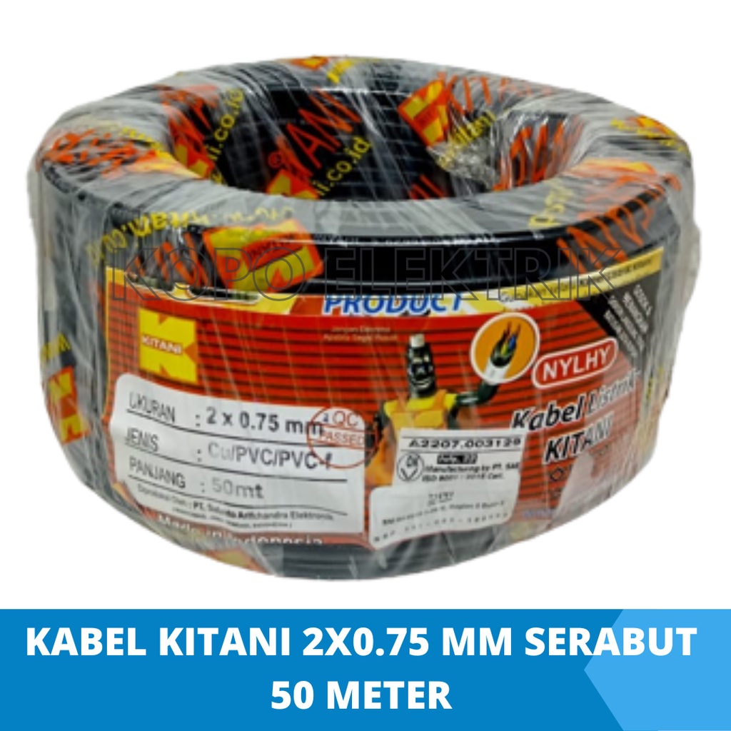 Jual Kabel Listrik Kitani 2x0.75 mm 50 Meter Serabut | Shopee Indonesia