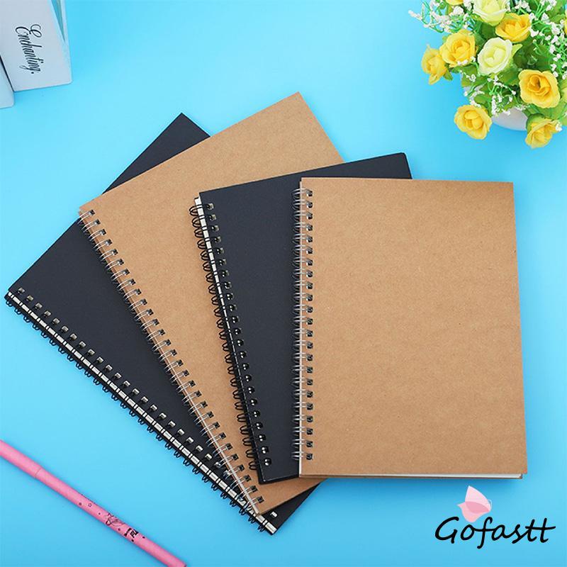 Jual A5 Kraft Paper Coil Book Simple Student Notebook Meeting Notepad ...