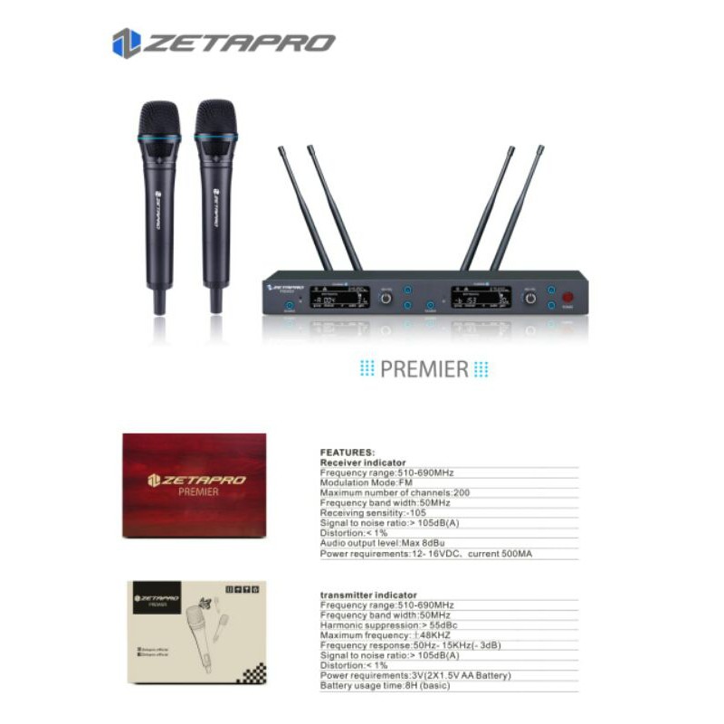 Jual Mic Wireless Zetapro Premier Zeta pro premier 2 Handheld Original ...