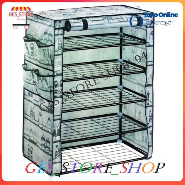 Jual Krisbow Rak Sepatu 5 Tingkat Abu-Abu Rak sepatu tingkat Tertutup ...