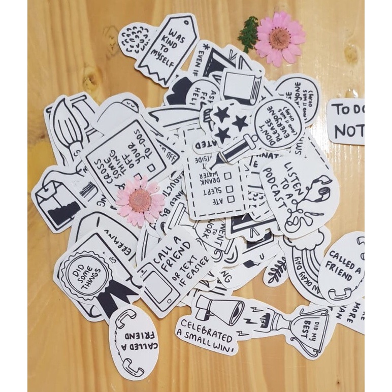 Jual Journaling Deco - Notes To Self Sticker (1set) | Shopee Indonesia