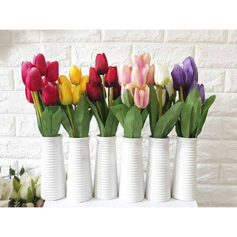 Jual Bunga Tulip Vas Ulir Melamin Bunga Plus Vas | Shopee Indonesia