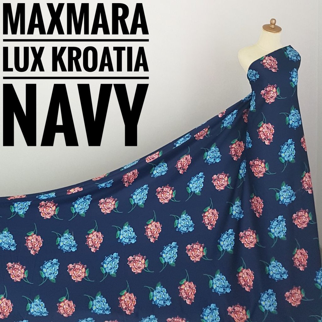Jual Kain Meteran Maxmara Lux Kroatia Navy (0.5M) | Shopee Indonesia