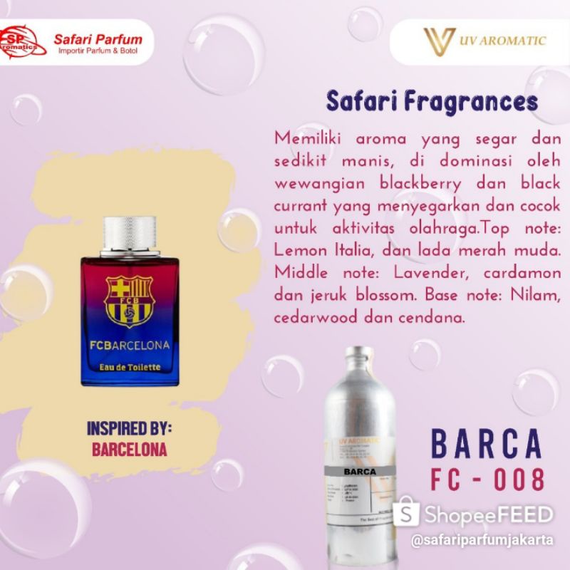 Jual BARCA inspired by BARCELONA (50ML UV) | Shopee Indonesia