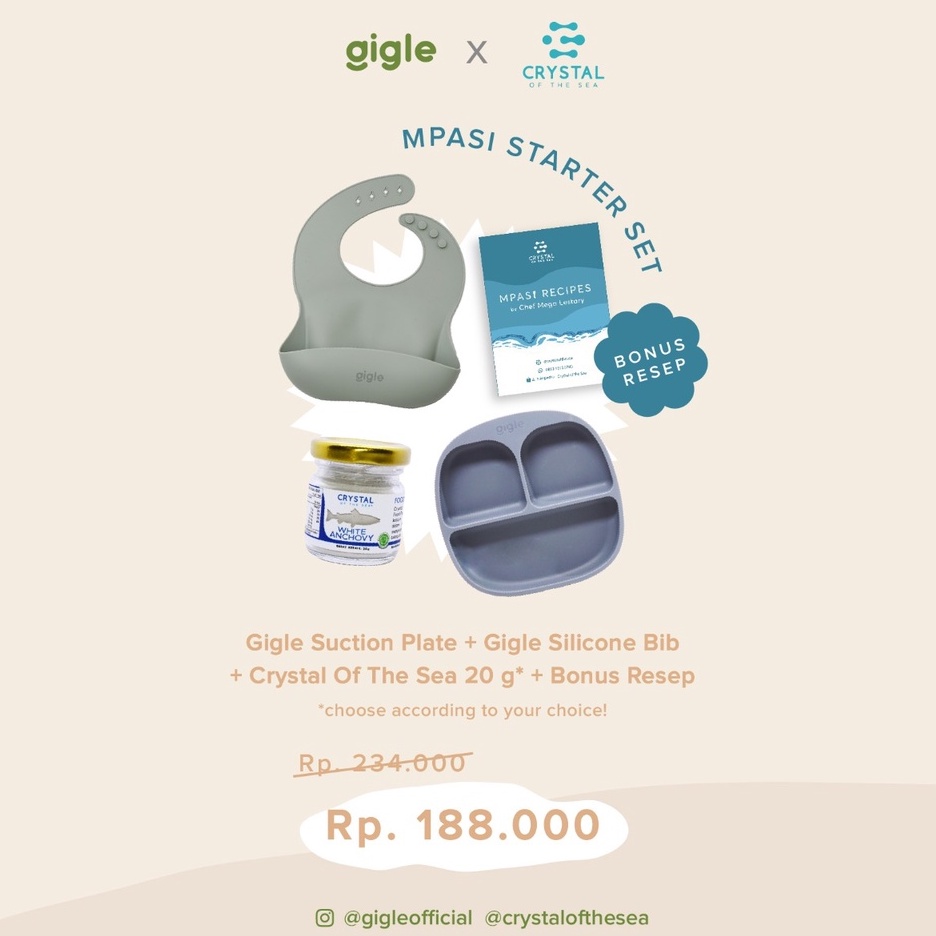 Jual Gigle X Crystal of The Sea MPASI Starter Set Bonus Resep MPASI ...