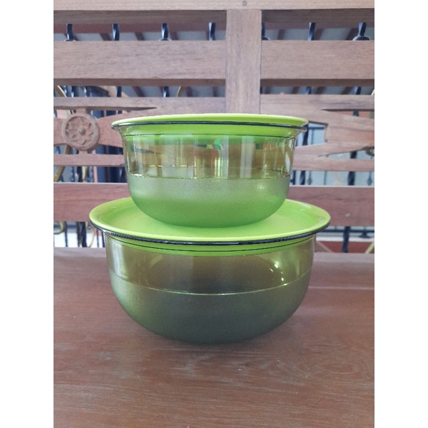 Jual clear bowl tupperware hijau / mangkuk kristal tupperware | Shopee ...