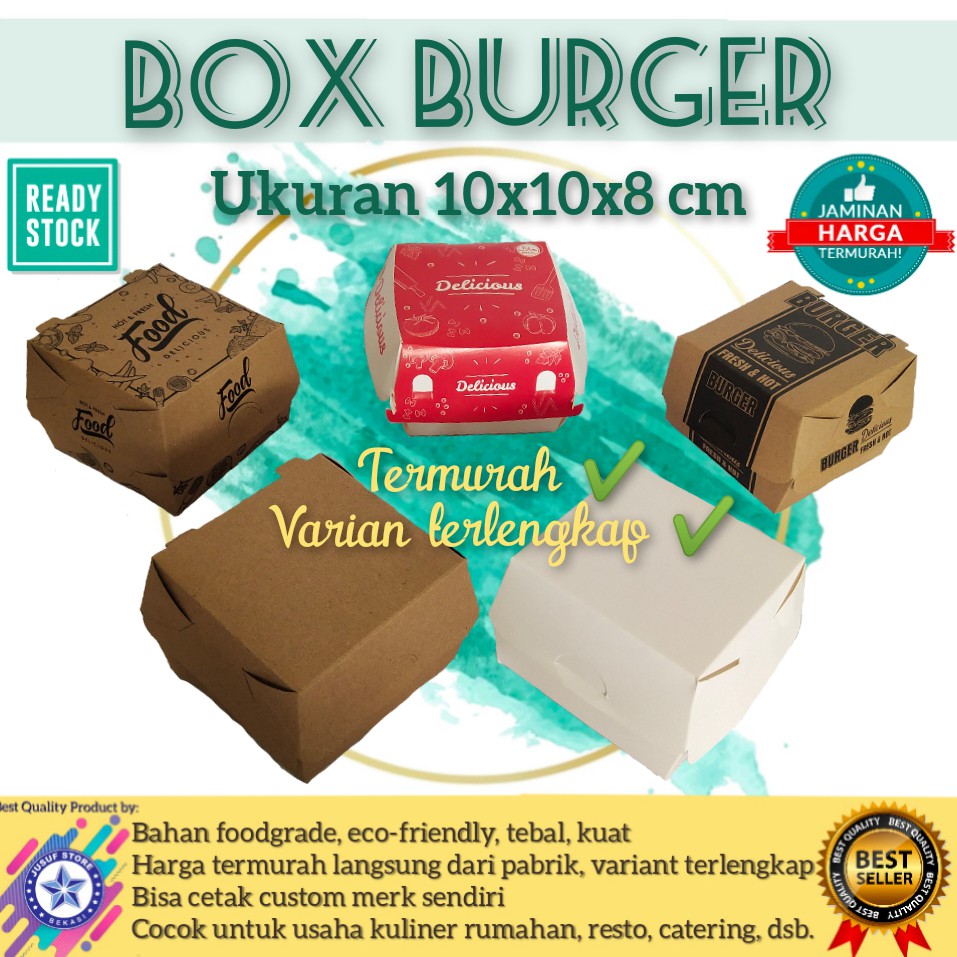 Jual Box Burger/ Dus Zuppa/ Tray Burger Foodgrade | Shopee Indonesia