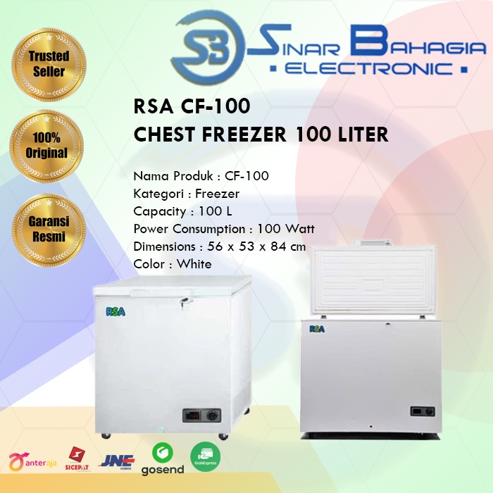 Jual RSA CF - 100 CHEST FREEZER 100 LITER (NEW (KHUSUS BANDUNG ...