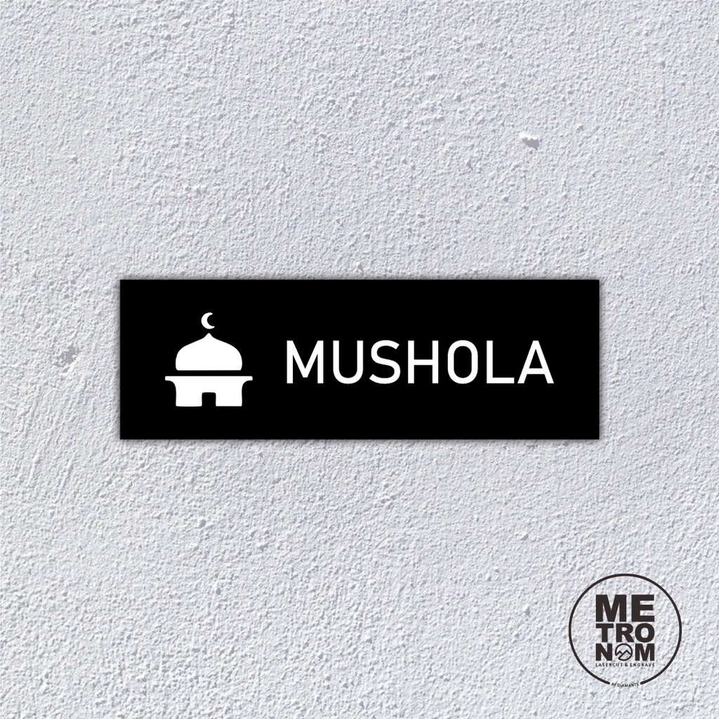Jual Musholla Sign Board Label Tempel Akrilik Print Papan Tulis Nama ...
