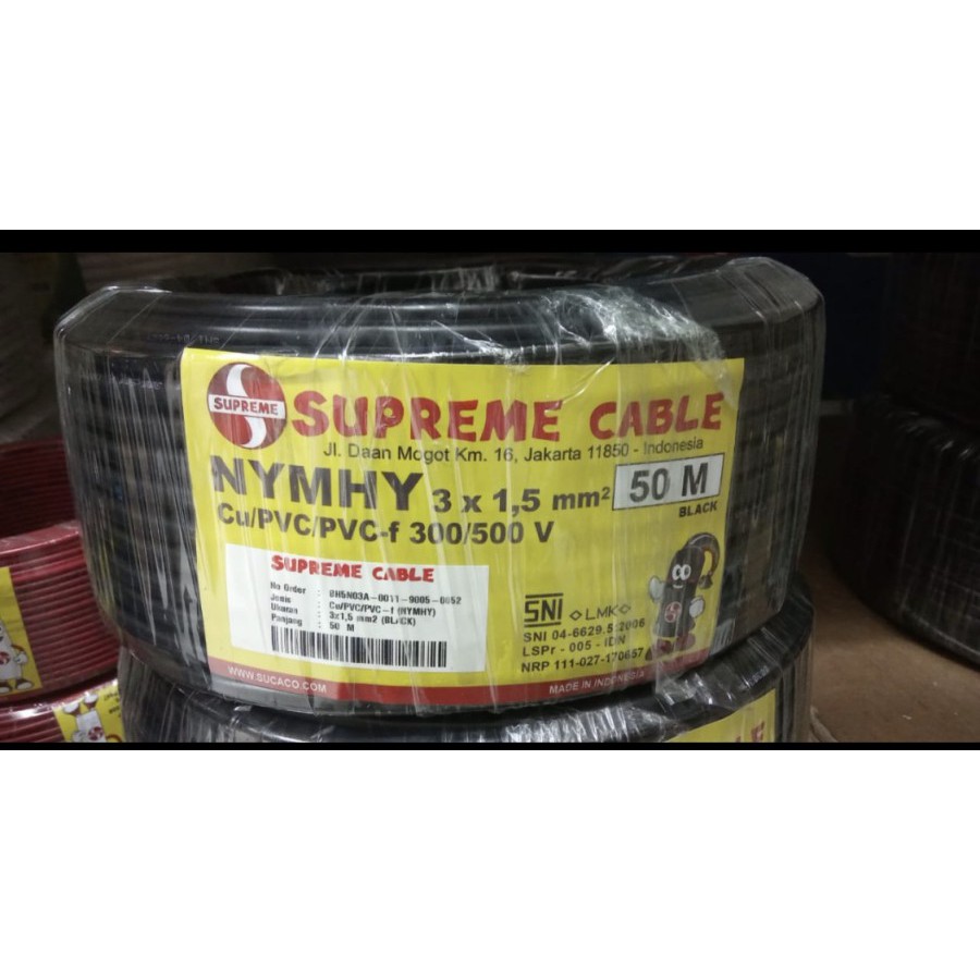 Jual SUPREME Kabel SERABUT NYYHY/NYMHY 3x1,5 mm 50 meter POTONGAN | Shopee Indonesia