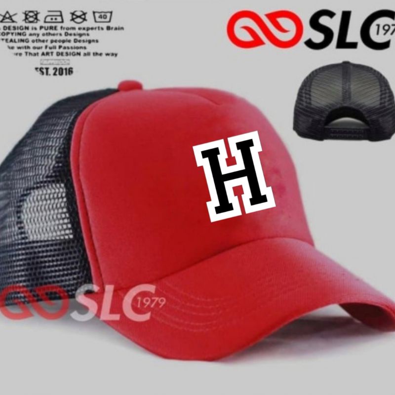 Jual TOPI JARING TRUCKER HAT CAP INISIAL HAT CAP HURUF H CUSTOM NAMA ...