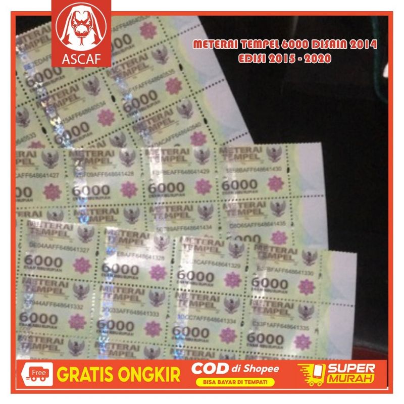 Jual Perangko Ma te rai 6000 Meterai tempel 6000 | Shopee Indonesia