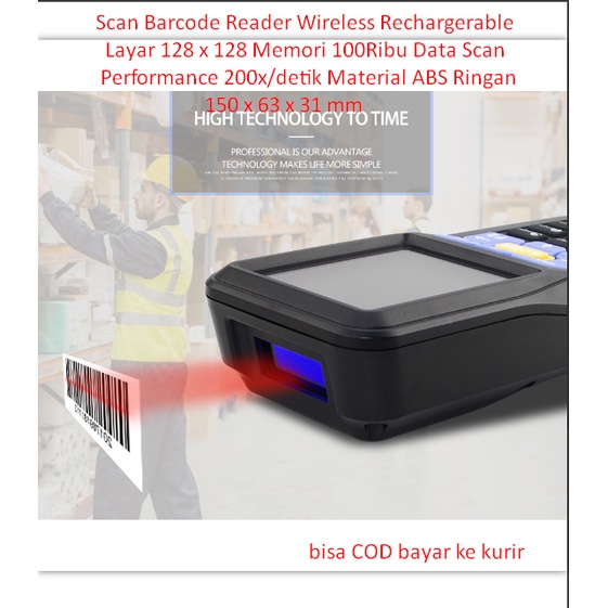Jual Scan Barcode Reader Wireless Rechargerable Dengan Layar 128 x 128 ...