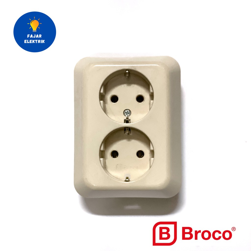 Jual BROCO GRACIO IB STOP KONTAK ARDE 2 LUBANG CREAM | Shopee Indonesia