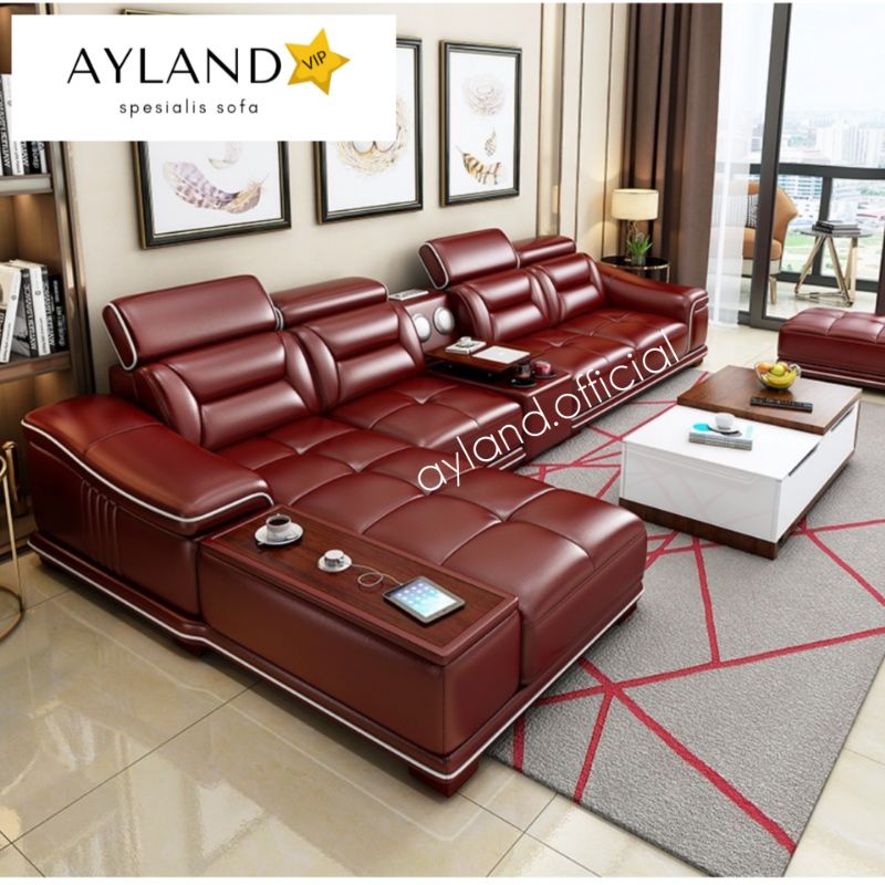 Jual FULLSET SOFA LETER L DENGAN RAK BUKU UNTUK RUANG KELUARGA | Shopee ...