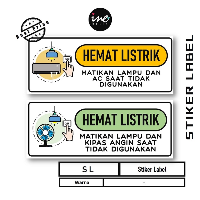 Jual STIKER HEMAT LISTRIK | STIKER SAVE ENERGY | STIKER ELECTRICITY ...