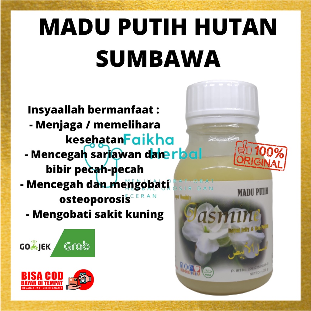 Jual Madu Putih Sumbawa Asli Jasmine Plus Royal Jelly Dan Bee Polen ...