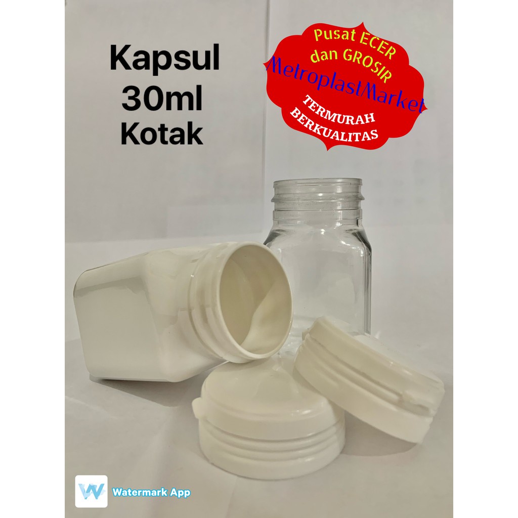 Jual Botol kapsul 30 60 bulat putih tablet 30 60 vitamin 30 botol obat ...
