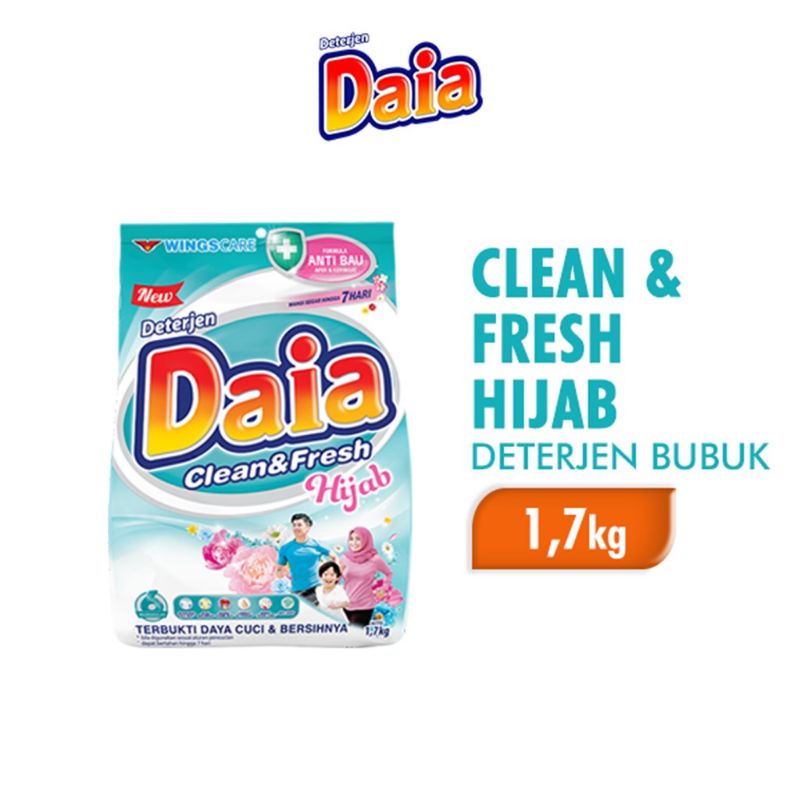 Jual Daia Hijab Clean & Fresh Detergent Deterjen Bubuk 1,7 KG | Shopee Indonesia