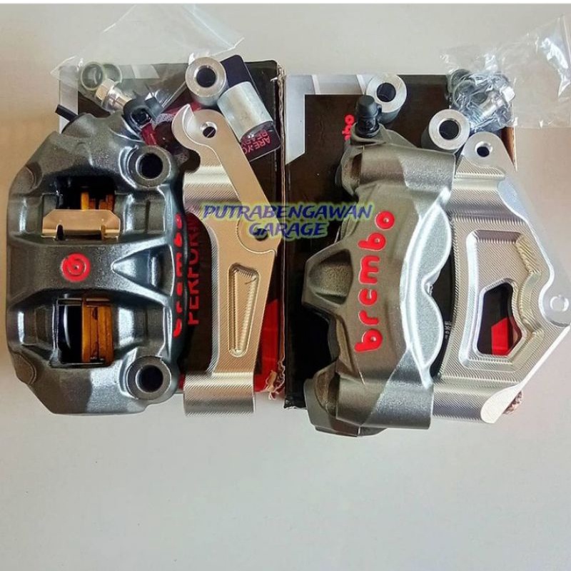 Jual kaliper brembo monoblock m50 set braket pnp mp tiger disc 30-32 braket ninja disc 30-32 ...