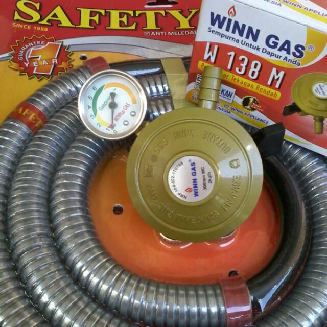 Jual Regulator gas Otomatis Safety Gas Winn Gas gold 138 m dan selang ...
