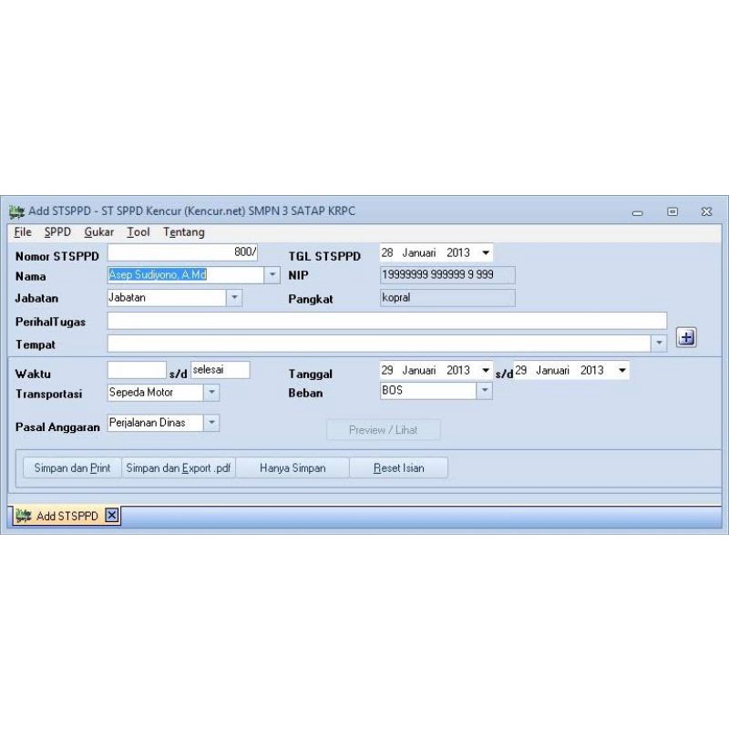 Jual Source Code Aplikasi SPPD (Delphi) | Shopee Indonesia