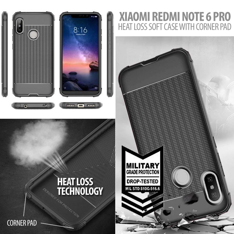 Jual Xiaomi Redmi Note 6 Pro - Heat Loss Soft Case with Corner Pad ...