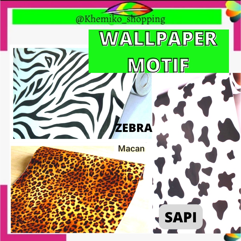 Jual WALLPAPER STIKER STICKER DINDING MOTIF KULIT SAPI MACAN TUTUL ...