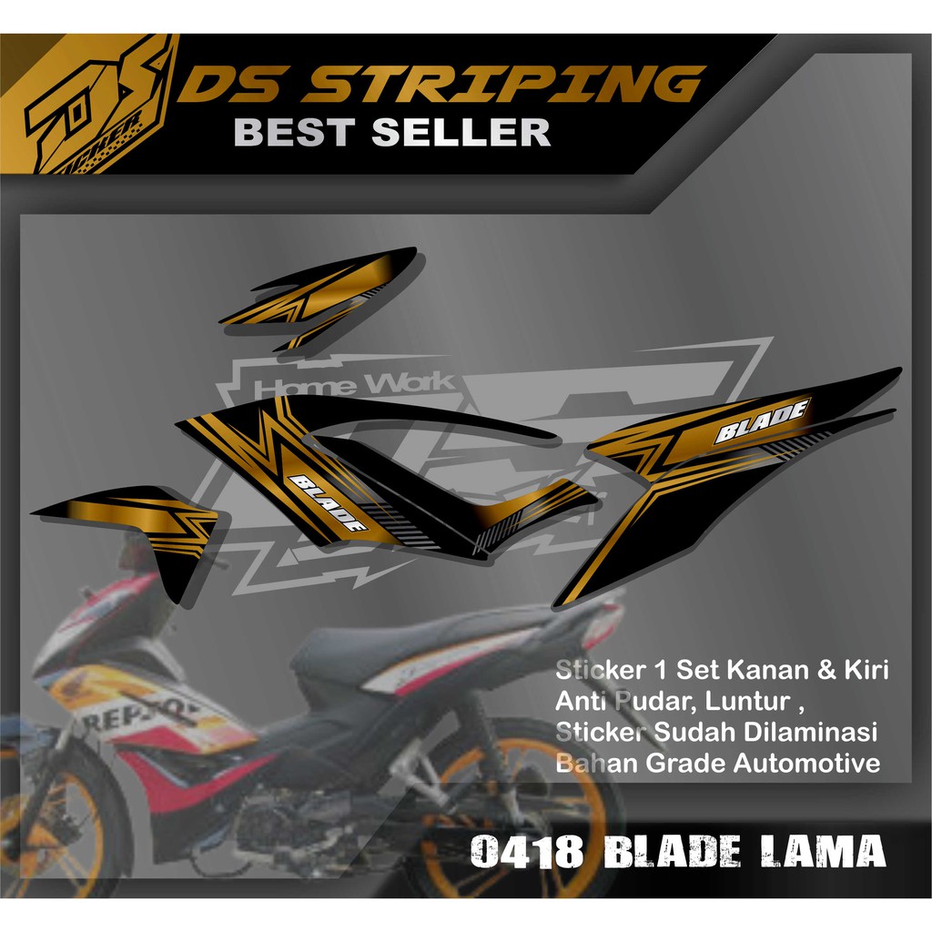 Jual 0418 Stiker Striping lis Honda Blade Lama Simpel Racing | Shopee ...