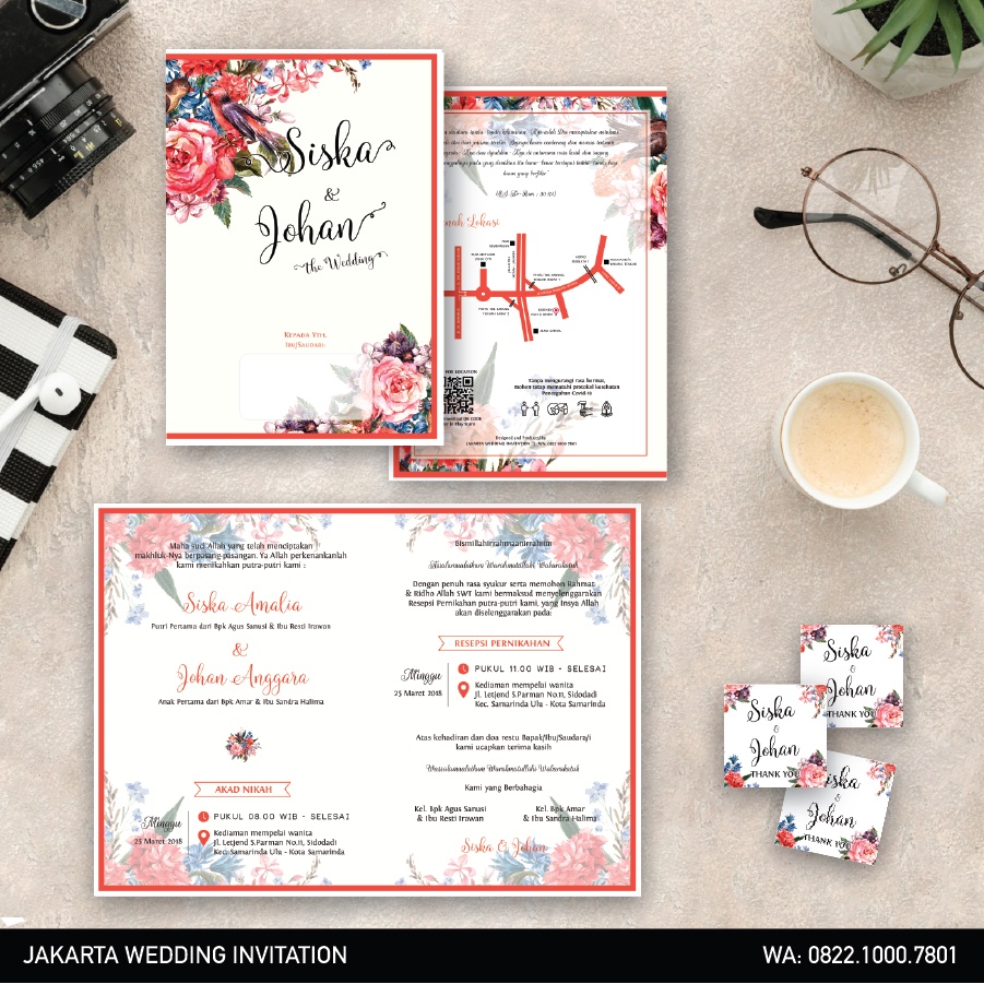 Jual Undangan Pernikahan Floral Full Colour Banyak Pilihan Warna cantik ...