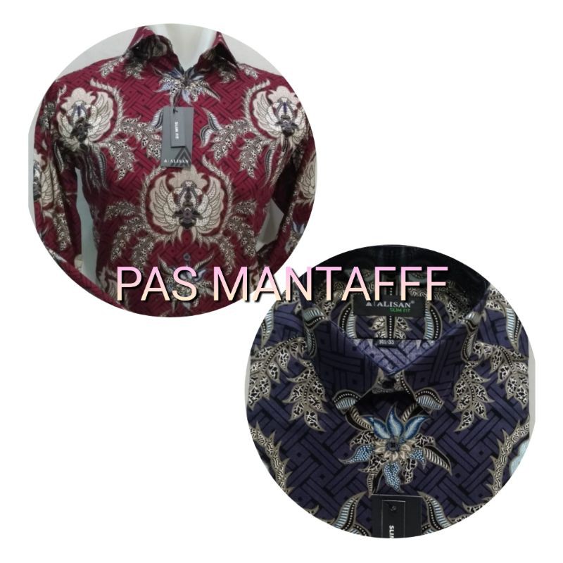 Jual Kemeja Batik Alisan Slimfit Lengan Panjang Motif Sayap | Shopee ...