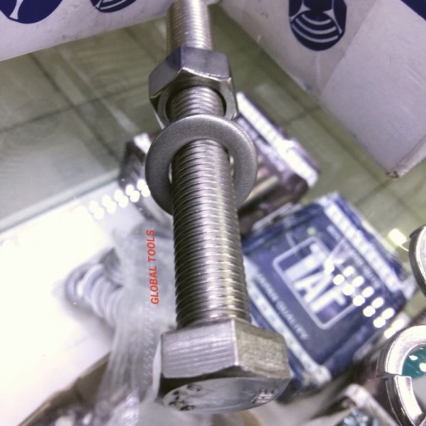 Jual Sale Hot Baut mur ss THE m18 x 100 hexagon bolt stainless 304 ...