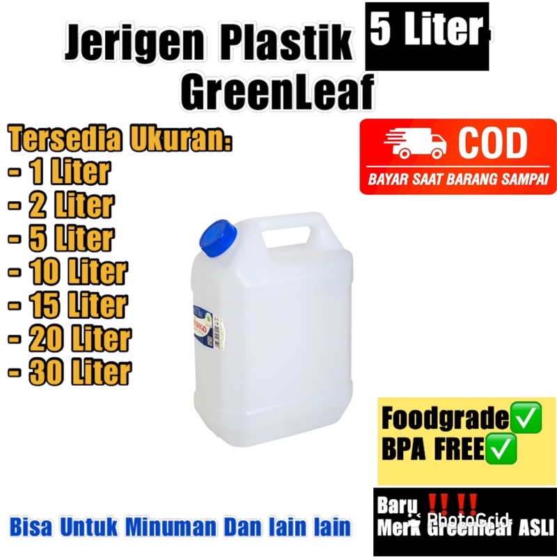 Jual Jerigen Plastik Putih BARU 10 Liter FOODGRADE GREENLEAF ASLI TEBAL ...