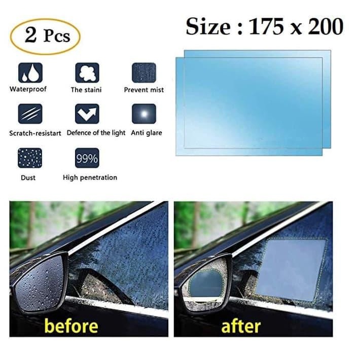 Jual Stiker Anti Fog Sticker Kaca Mobil Kotak Anti Air 175x200mm ...